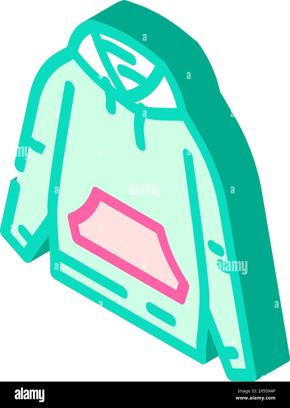 Oversized Hoodie Streetwear Cloth Fashion Isometric Icon Vector