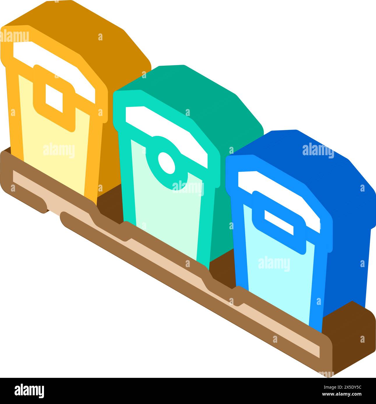 segregation waste sorting isometric icon vector illustration Stock ...