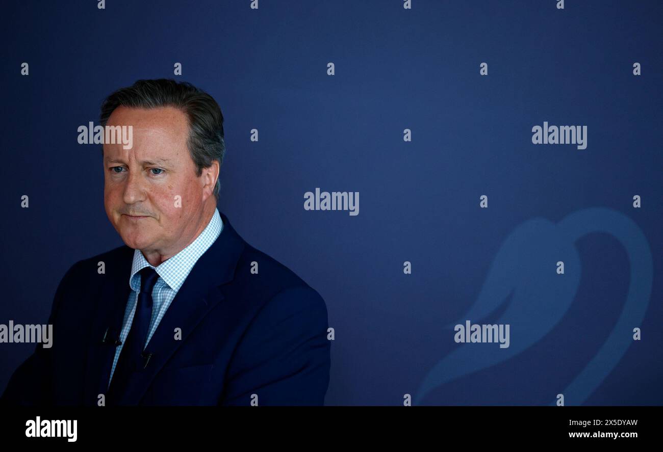 Foreign Secretary Lord David Cameron delivers a speech at the National ...