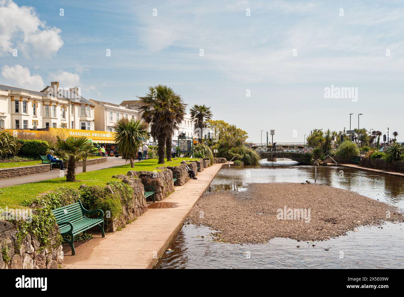 Dawlish Water that runs through the centre of the town in Devon ...