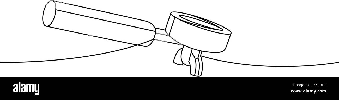 Coffee portafilter one line continuous drawing. Hand drawn elements for ...