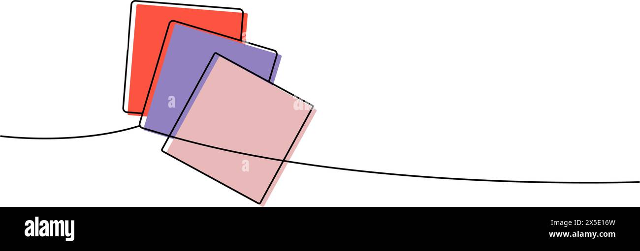 Cleaning rags one line colored continuous drawing. Cleaning service ...