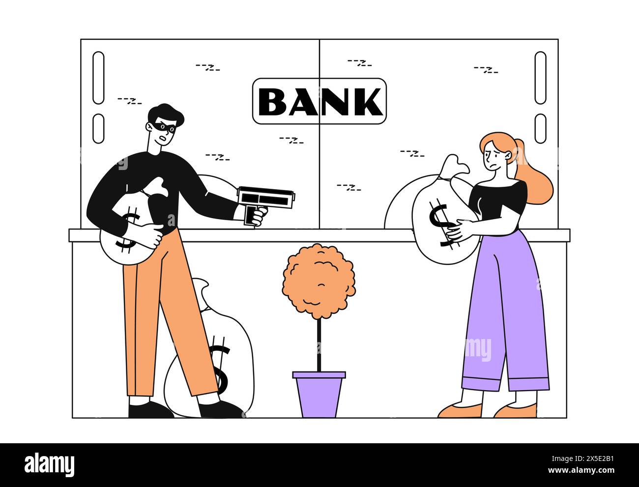 Bank robber cartoon hi-res stock photography and images - Alamy