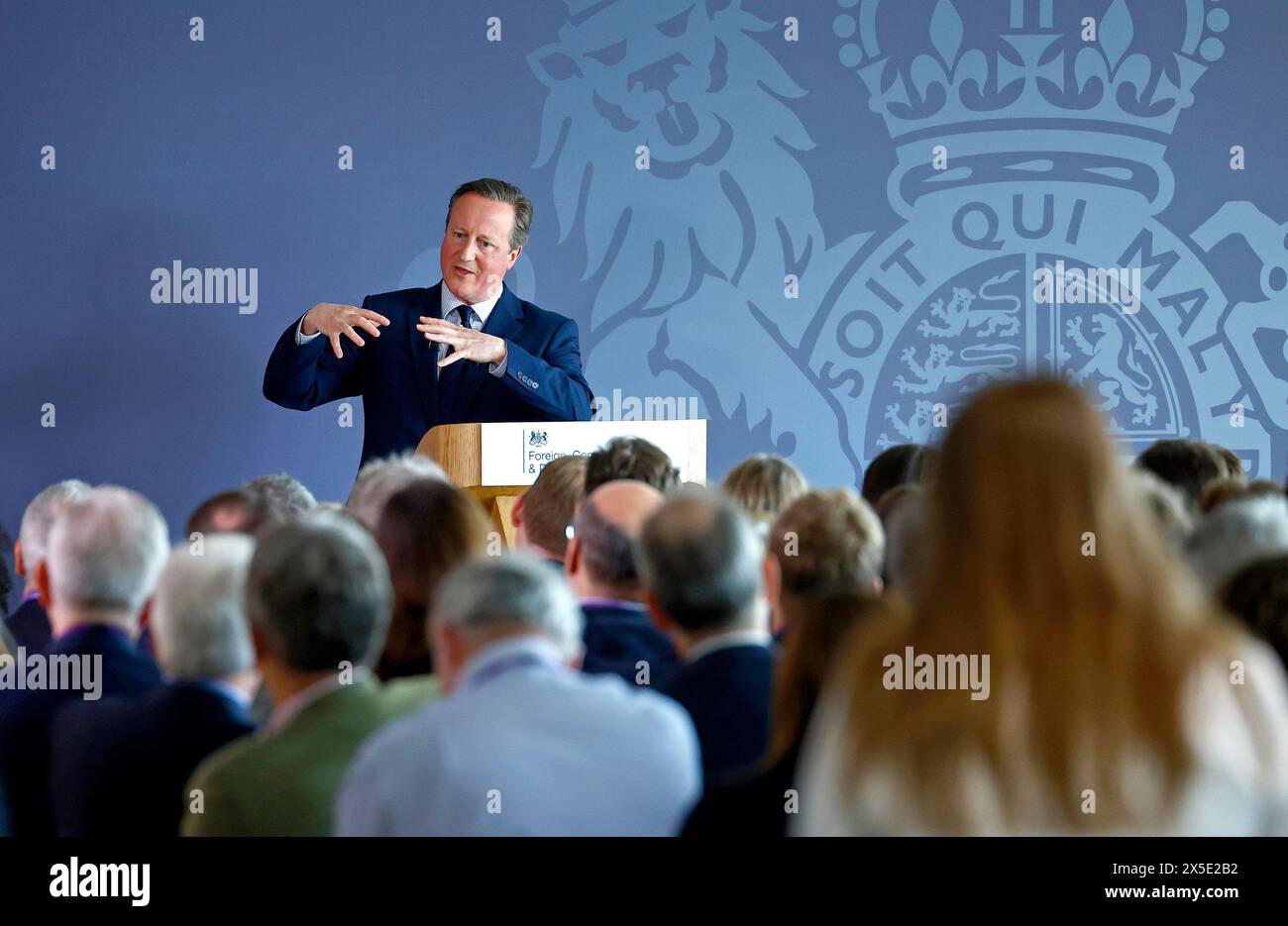 Foreign Secretary Lord David Cameron delivers a speech at the National ...