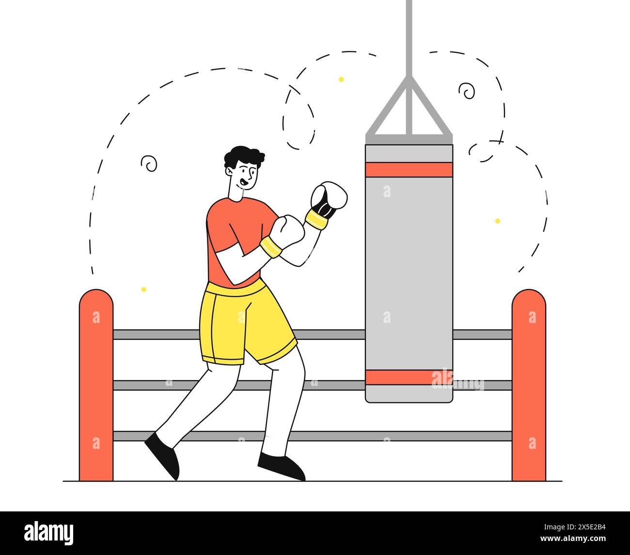 Man boxer at ring vector simple Stock Vector Image & Art - Alamy