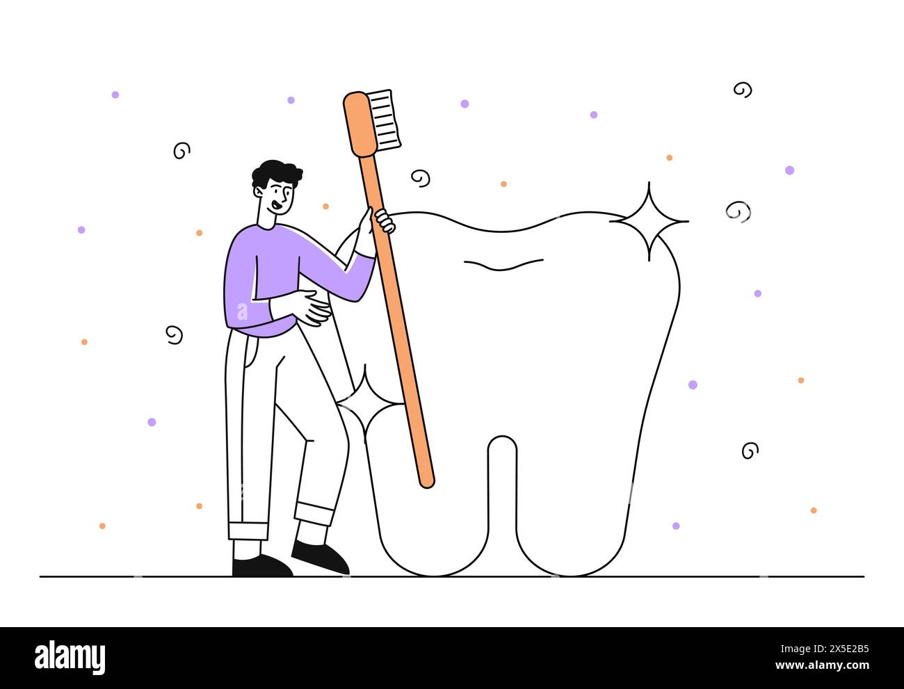 Man Brushing Teeth Vector Simple Stock Vector Image And Art Alamy