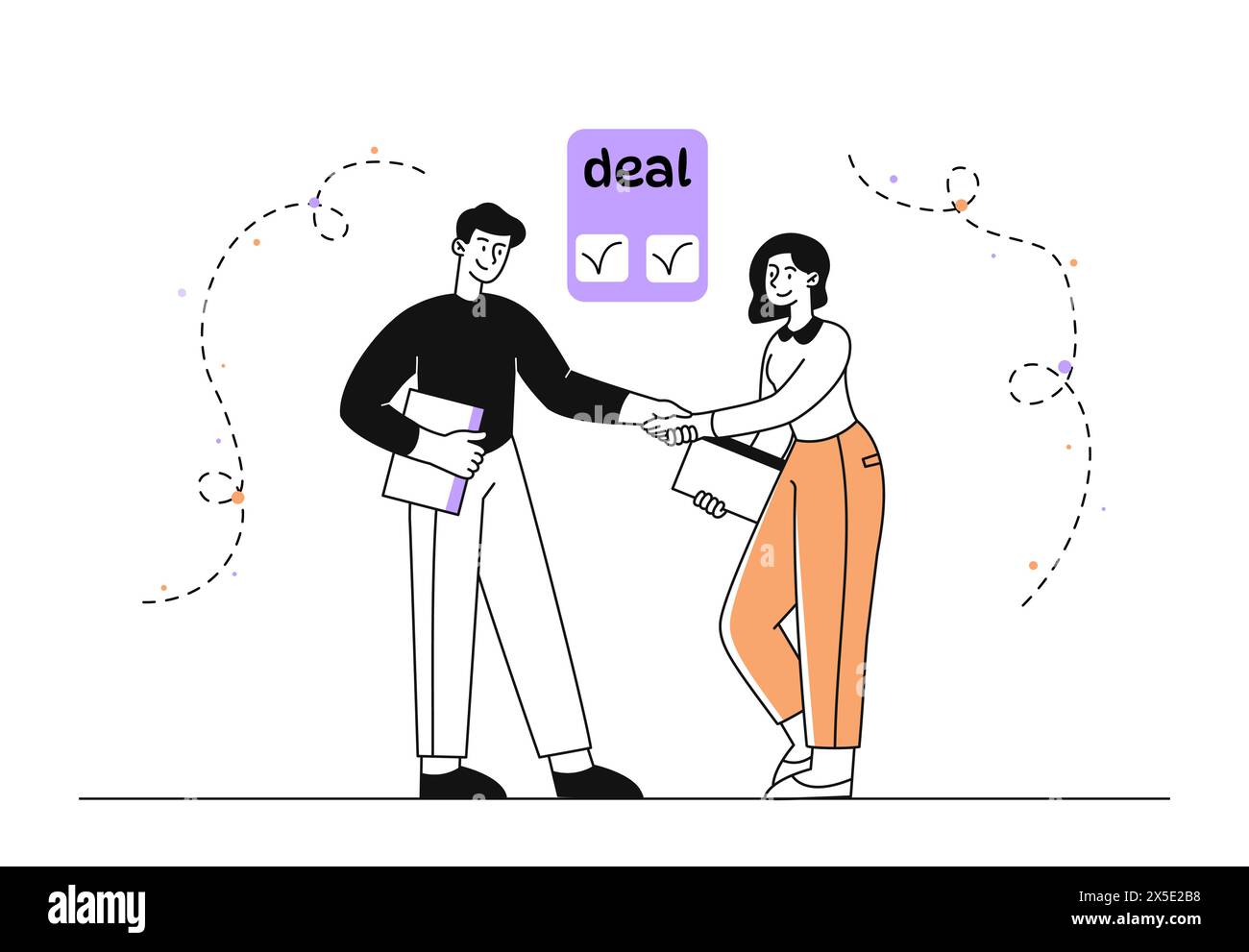 Business partners shake hands vector simple Stock Vector Image & Art ...