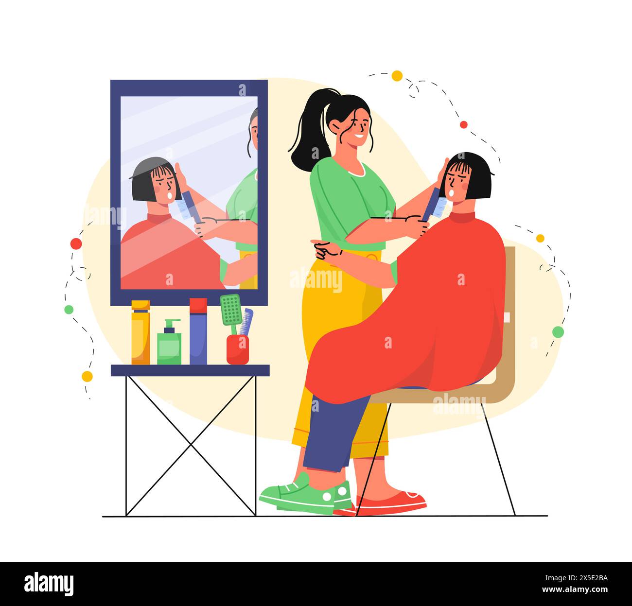 Bad haircut at barbershop vector Stock Vector Image & Art - Alamy