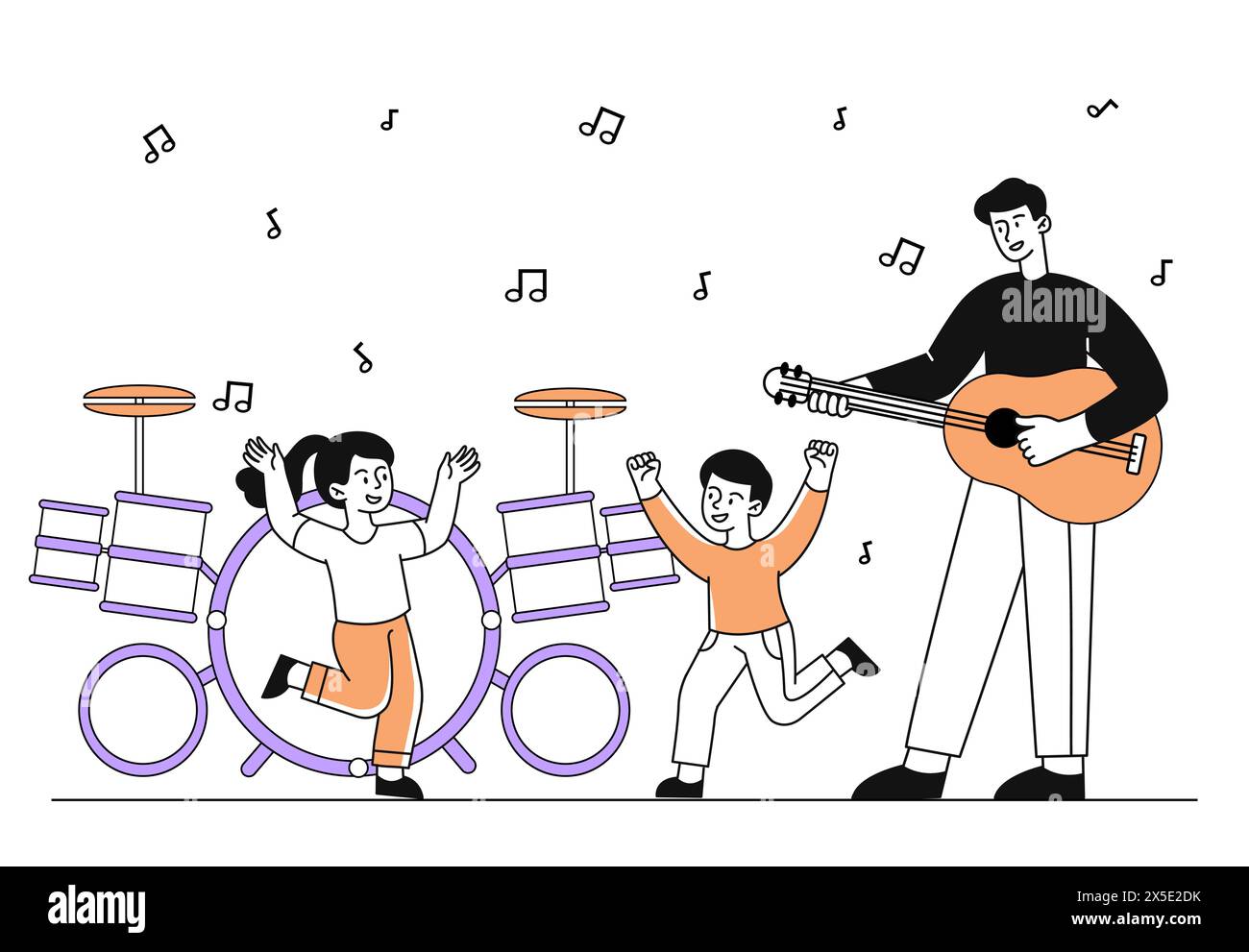 Children dancing at music vector simple Stock Vector Image & Art - Alamy