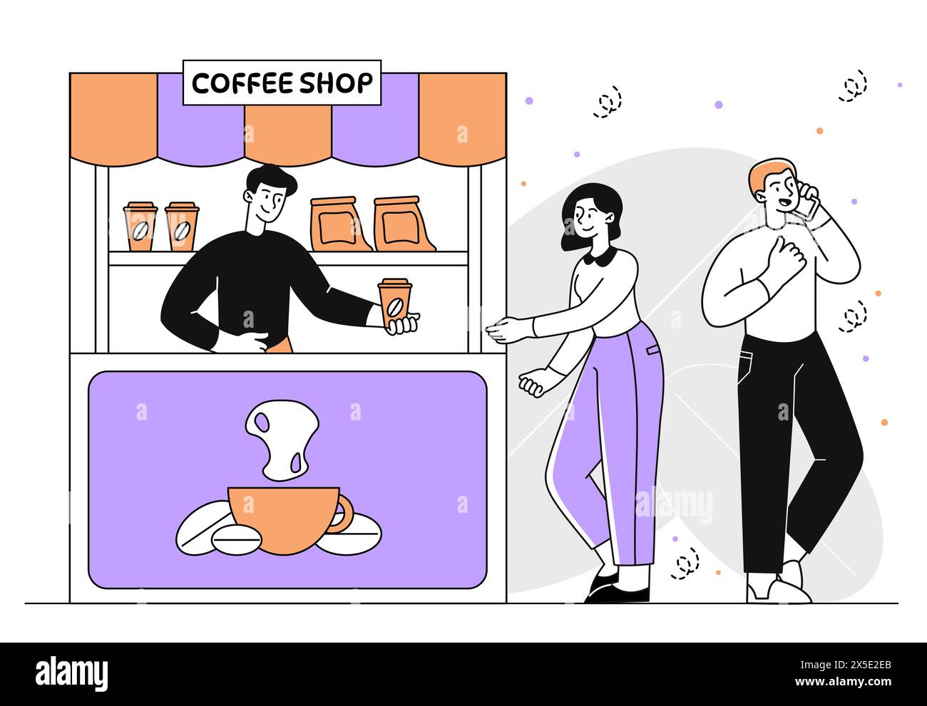 Exterior small modern coffee Stock Vector Images - Alamy