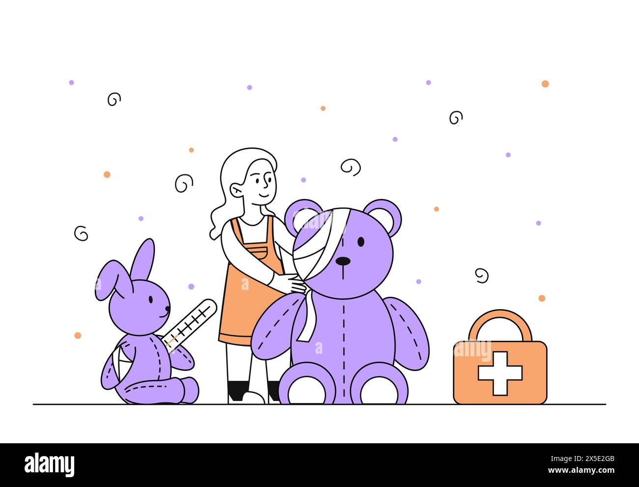 Girl with doctor game vector simple Stock Vector Image & Art - Alamy