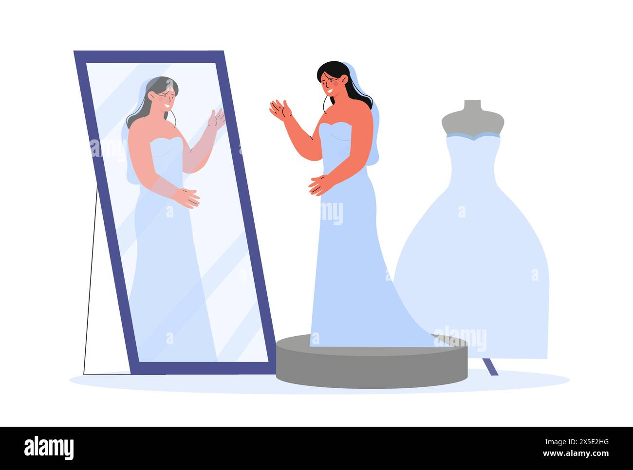 Woman with dress fitting vector Stock Vector Image & Art - Alamy