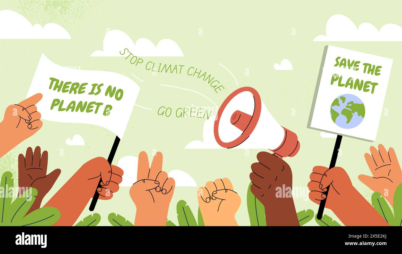 Save our planet banner protest Stock Vector Images - Alamy