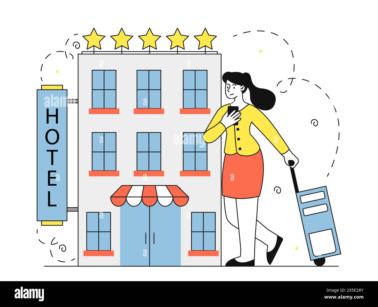 Hotel holidays concept illustration Cut Out Stock Images & Pictures - Alamy