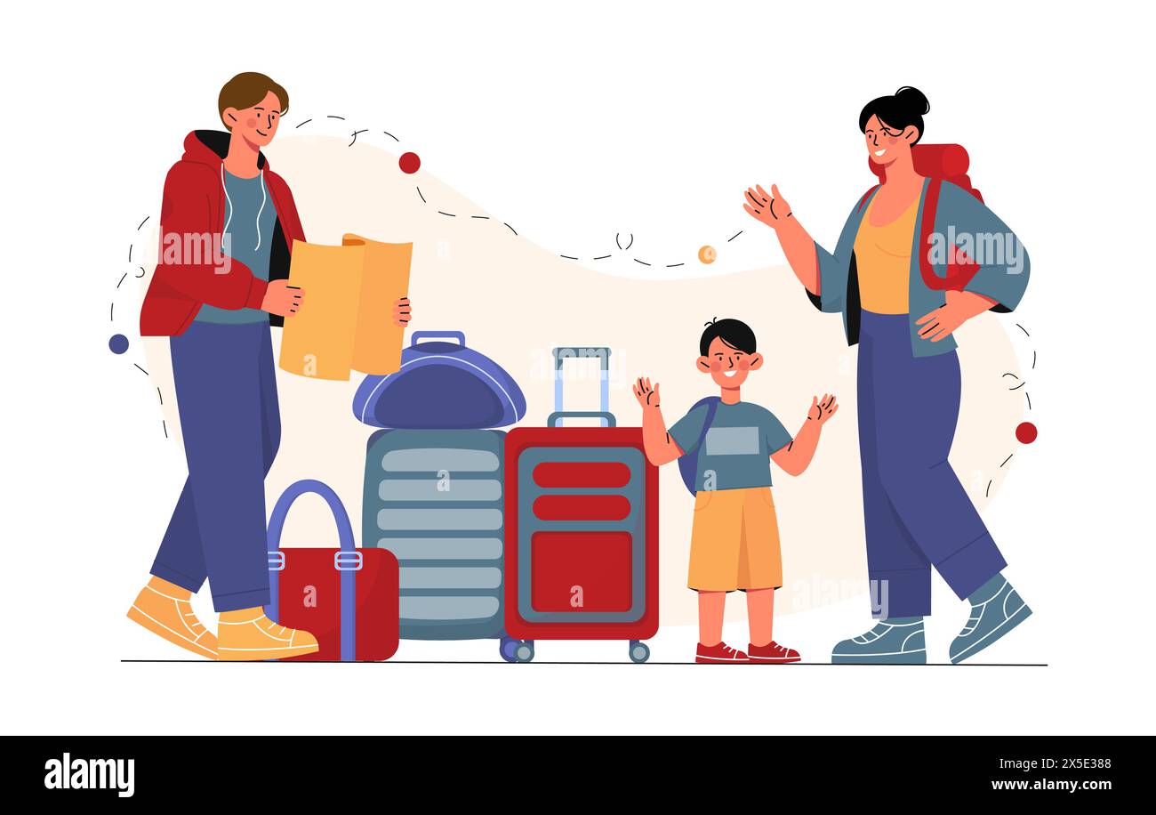 Family of tourists vector concept Stock Vector Image & Art - Alamy