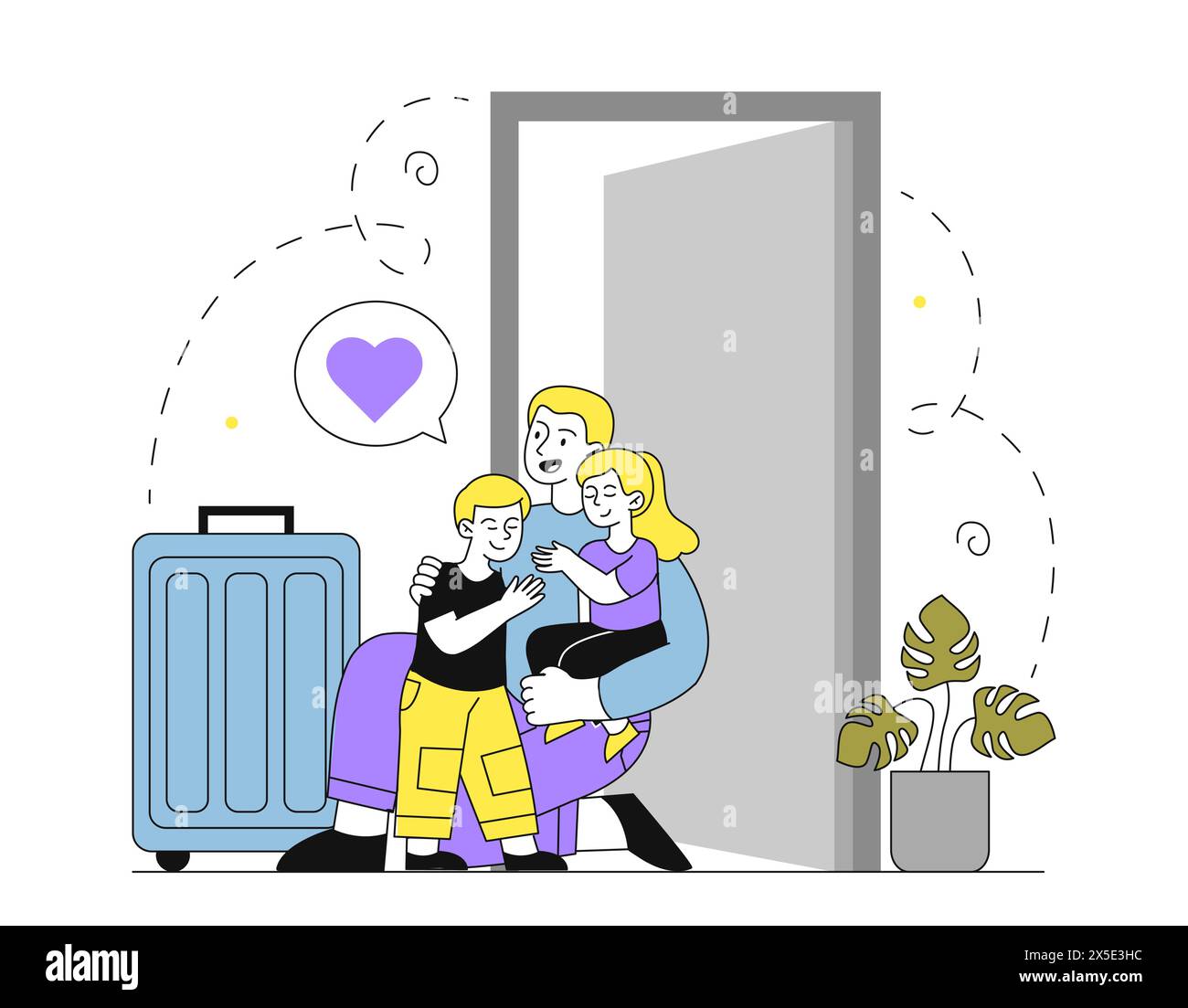 Mother coming home vector simple Stock Vector Image & Art - Alamy
