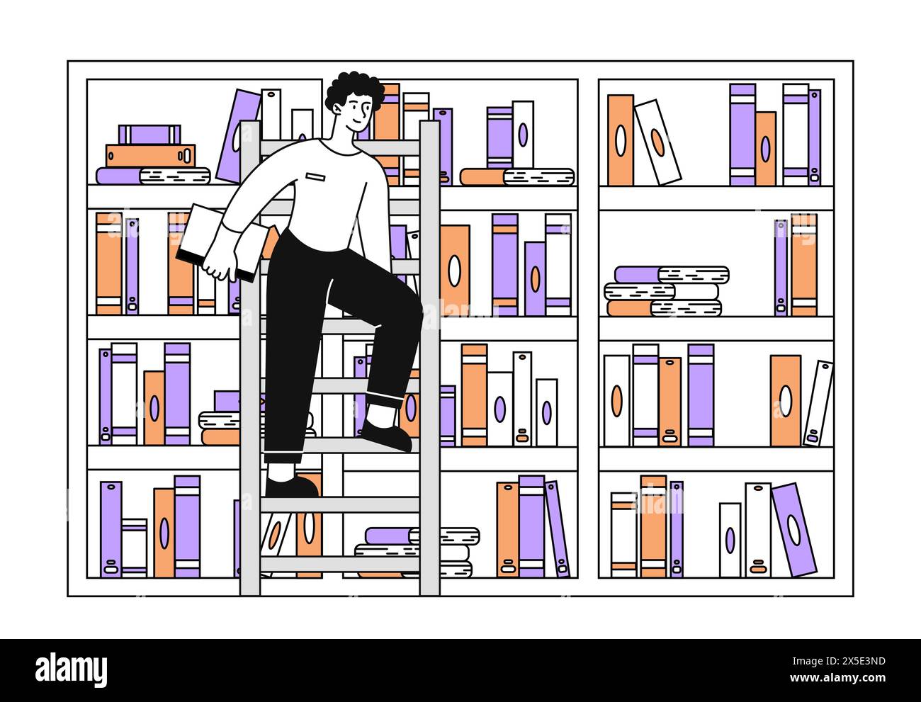 Man in library vector simple Stock Vector Image & Art - Alamy