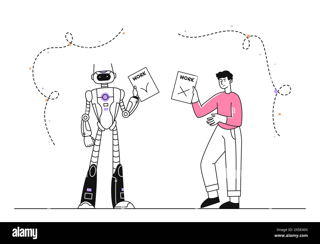 Human vs robot vector simple Stock Vector Image & Art - Alamy