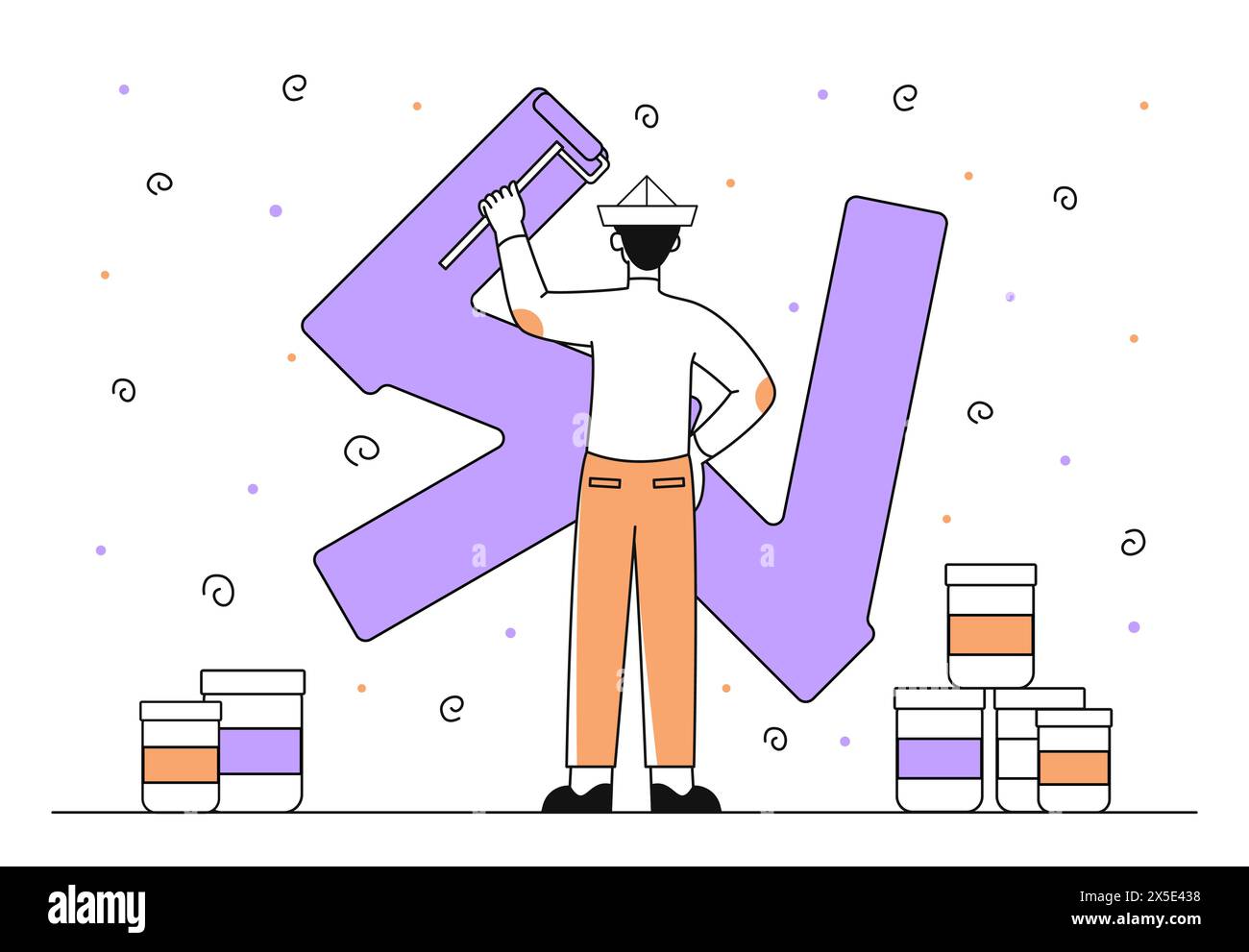 Man painting walls vector simple Stock Vector Image & Art - Alamy