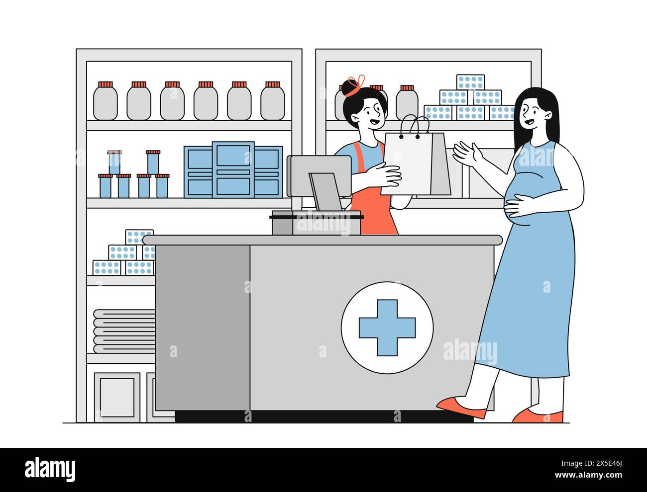 Female customer pharmacy Cut Out Stock Images & Pictures - Alamy