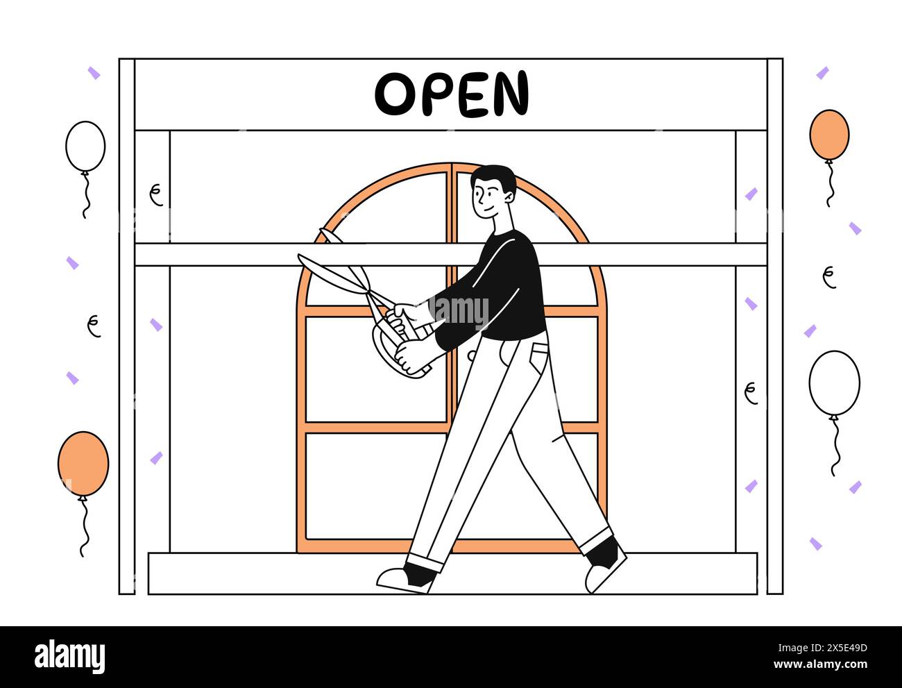 Man opening business vector simple Stock Vector Image & Art - Alamy