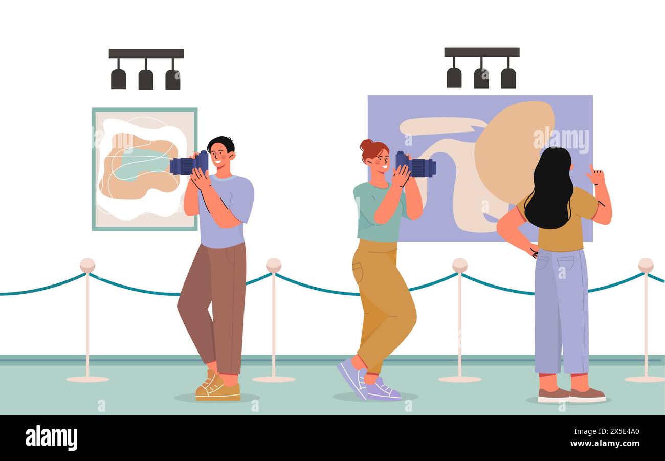 Visitors at photo gallery vector Stock Vector Image & Art - Alamy