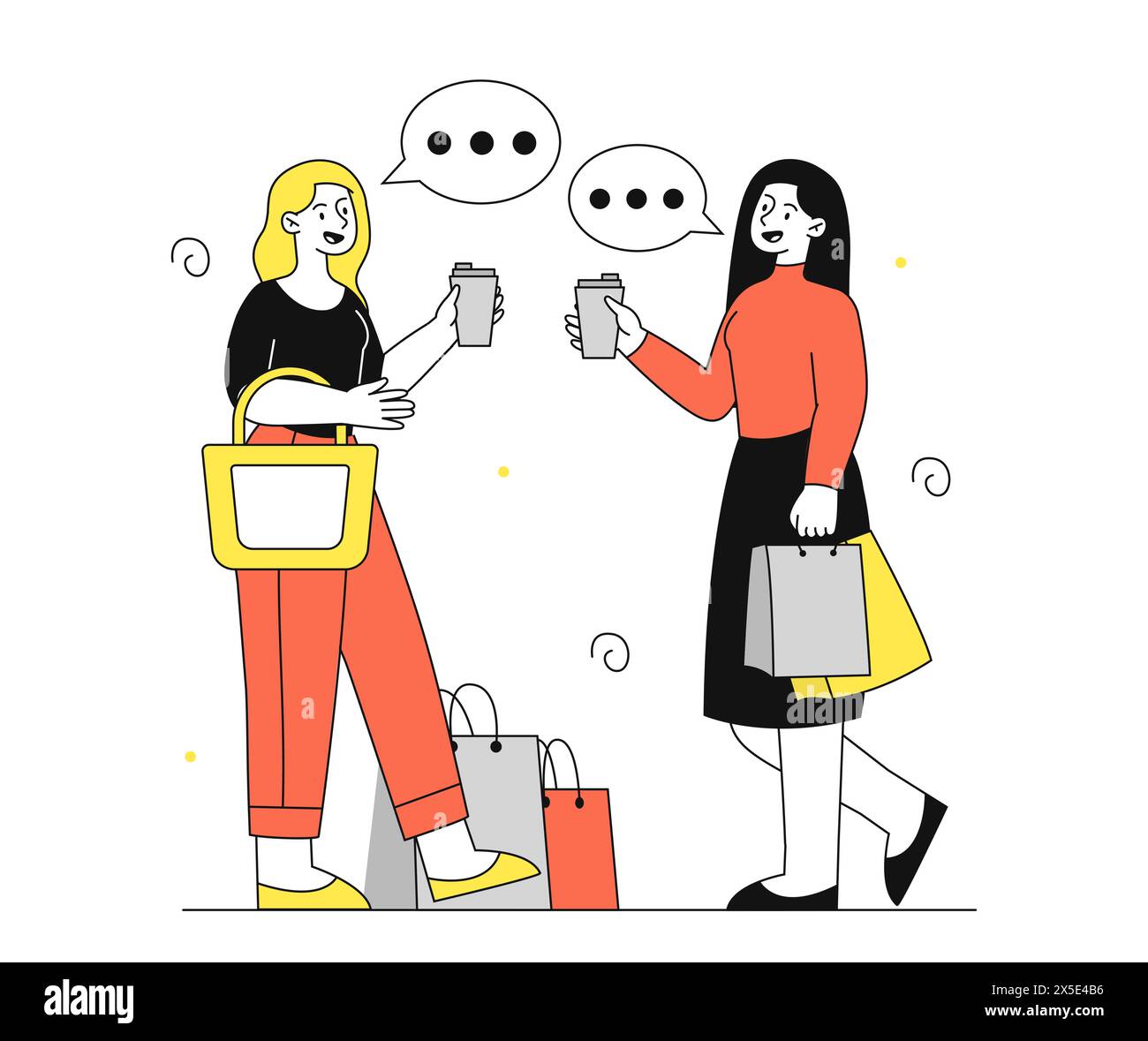 Women with shopping bags vector simple Stock Vector Image & Art - Alamy