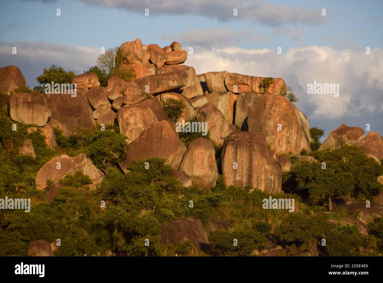 Zimbabwe. 27th April 2024. Balancing rocks on a hilltop in rural ...