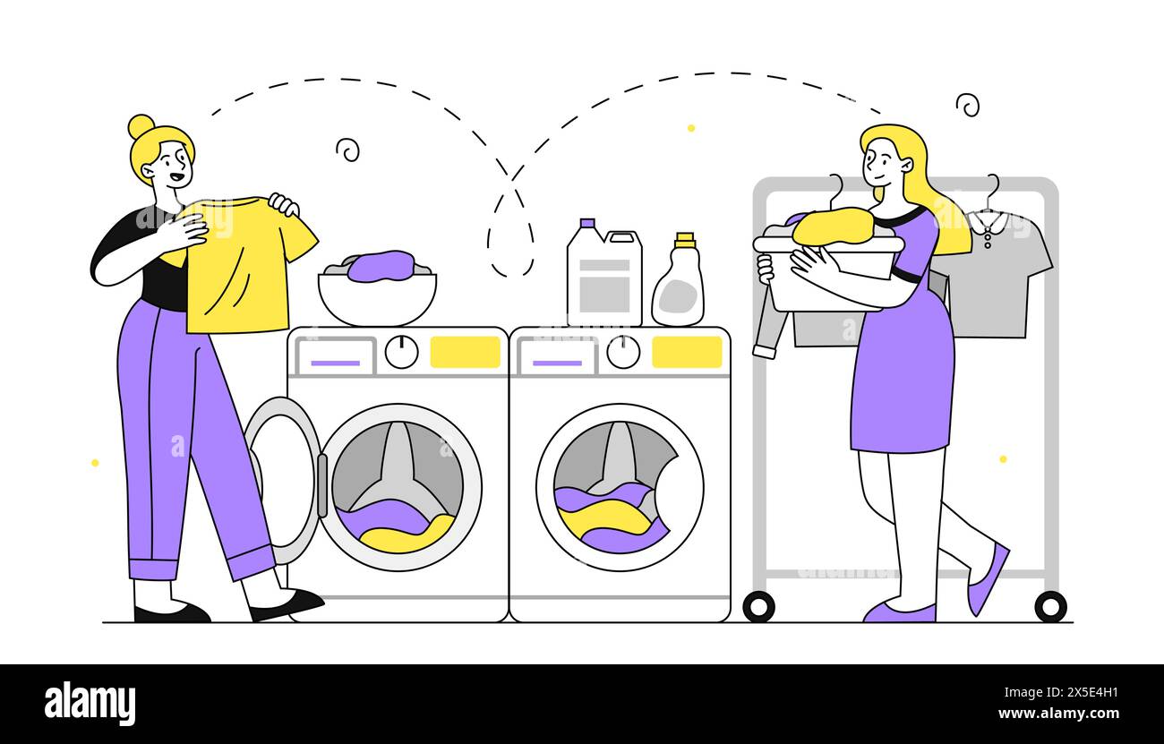 Women in laundry vector simple Stock Vector Image & Art - Alamy