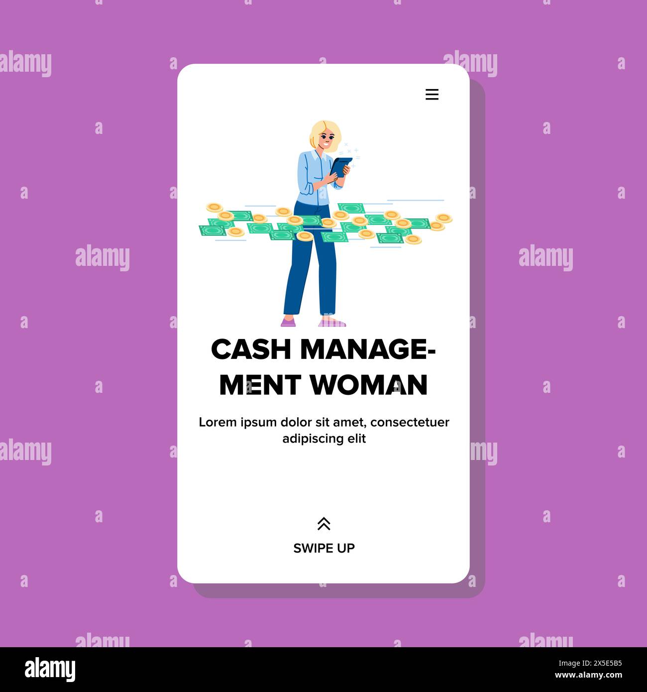 budgeting cash management woman vector Stock Vector Image & Art - Alamy