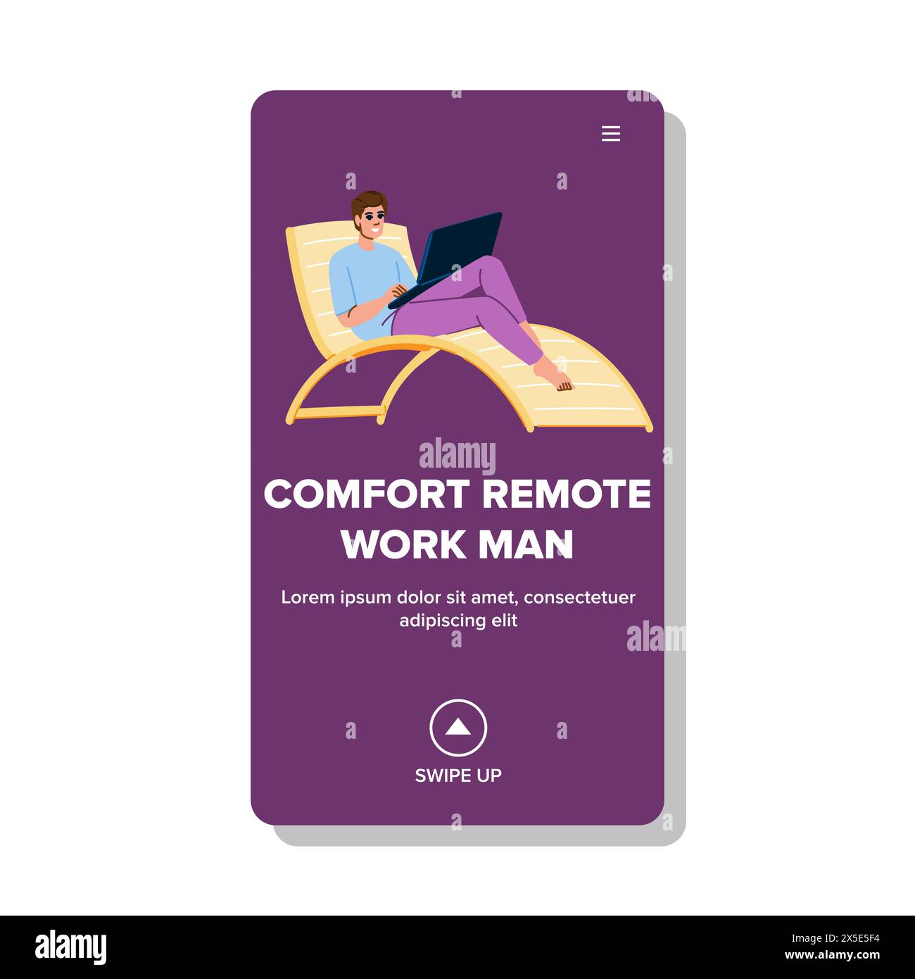 communication comfort remote work man vector Stock Vector Image & Art ...