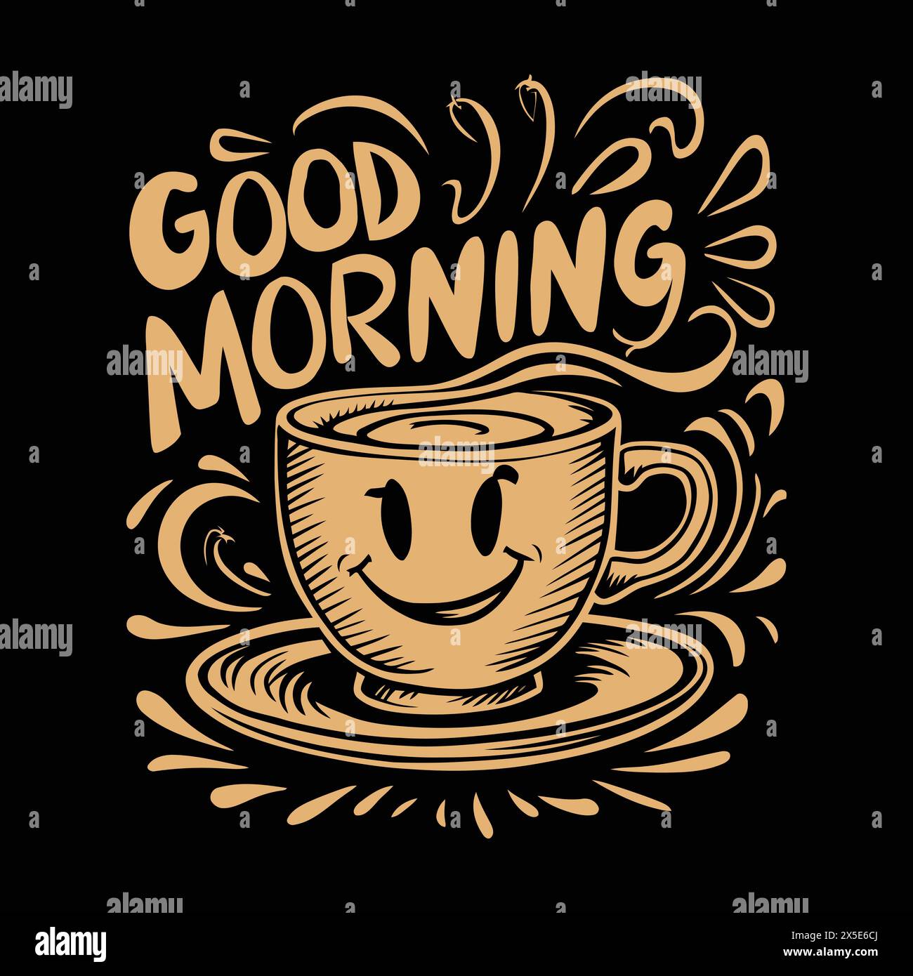 Good Morning t-shirt design Stock Vector Image & Art - Alamy