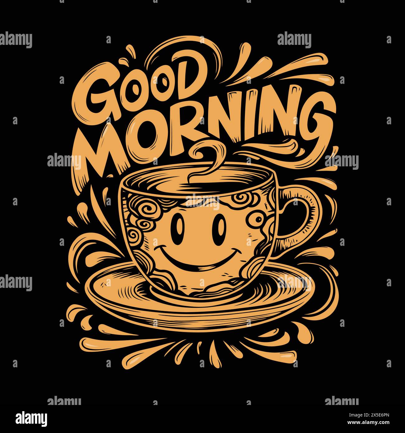 Good Morning t-shirt design Stock Vector Image & Art - Alamy
