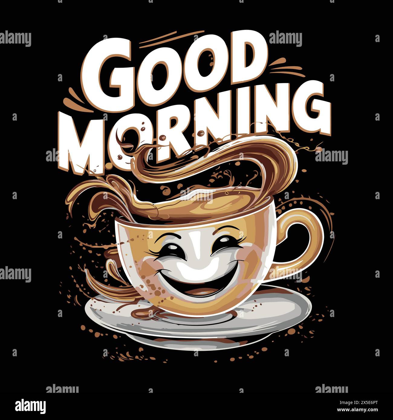 Good Morning t-shirt design Stock Vector Image & Art - Alamy