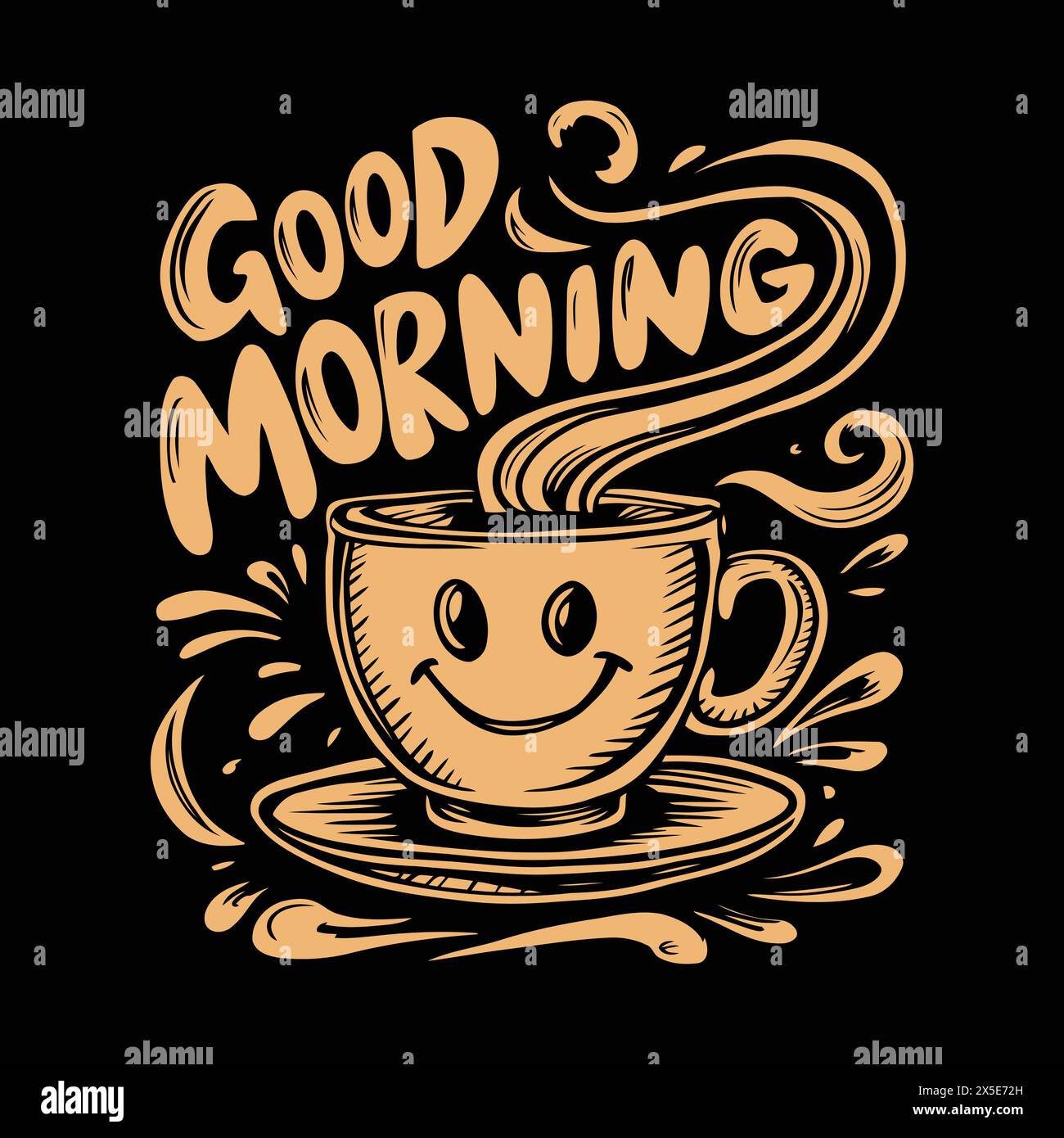 Good Morning t-shirt design Stock Vector Image & Art - Alamy