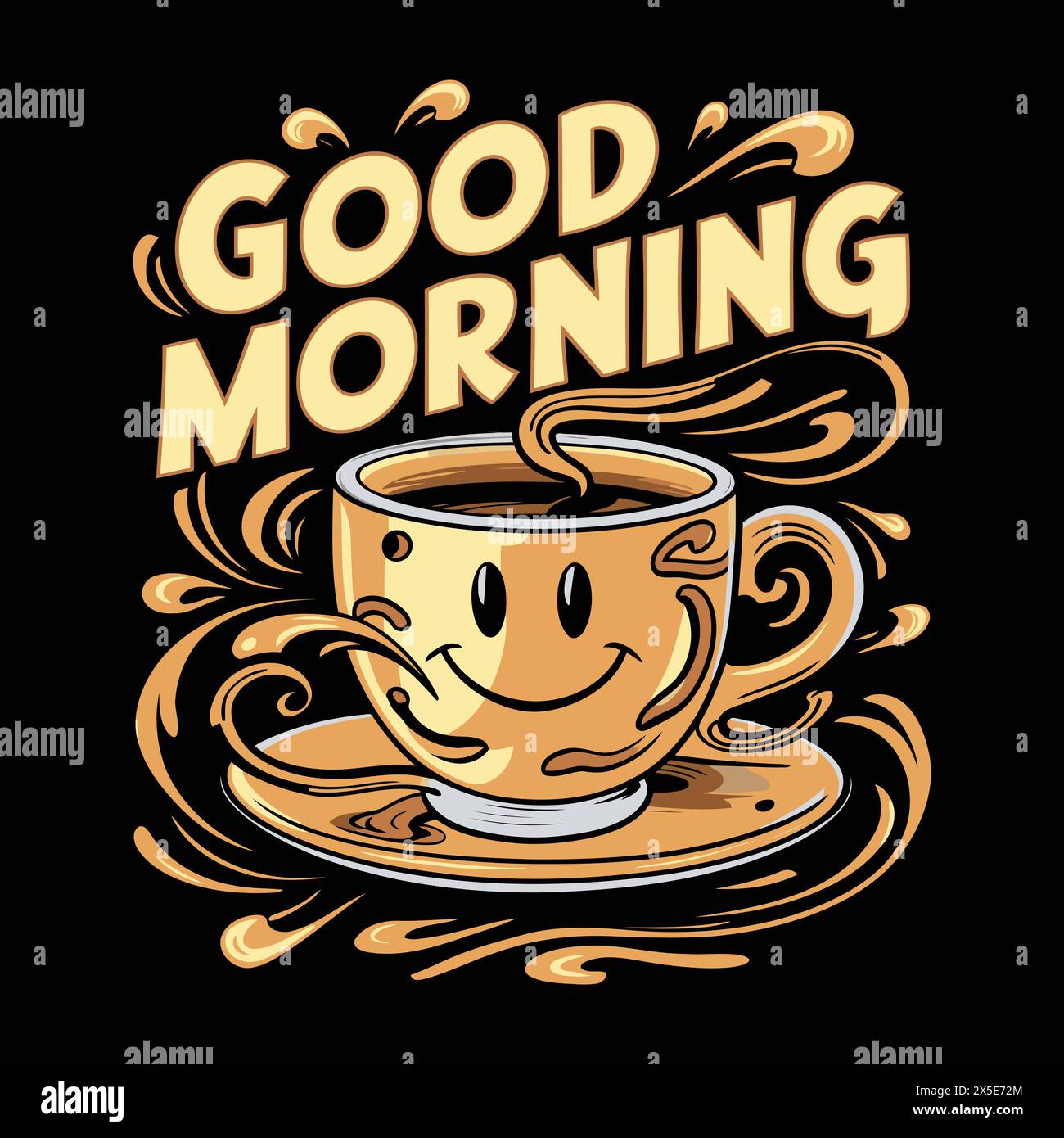 Good Morning t-shirt design Stock Vector Image & Art - Alamy
