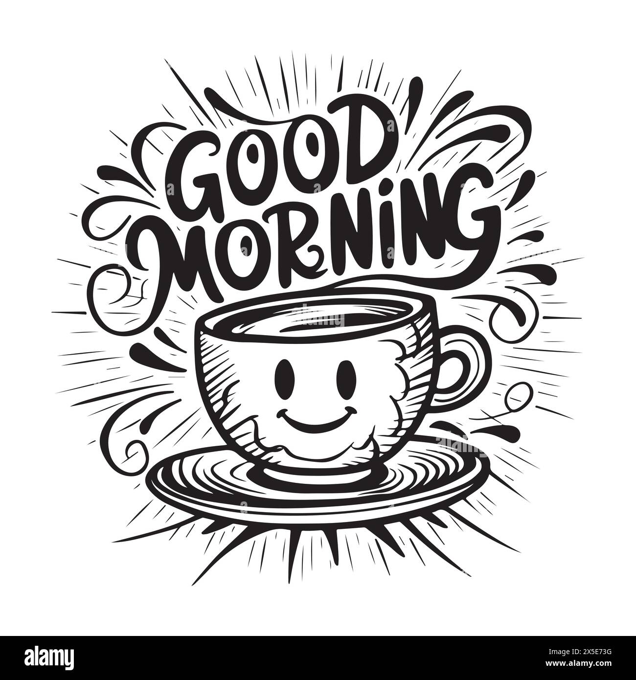 Good Morning t-shirt design Stock Vector Image & Art - Alamy