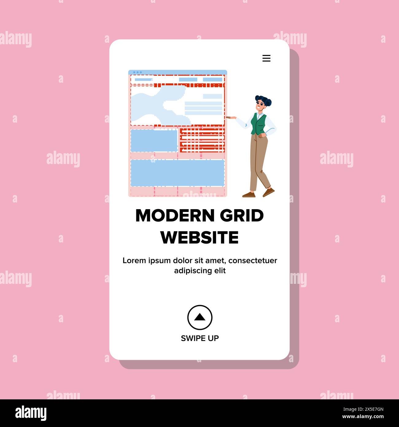 interactive modern grid website vector Stock Vector Image & Art - Alamy