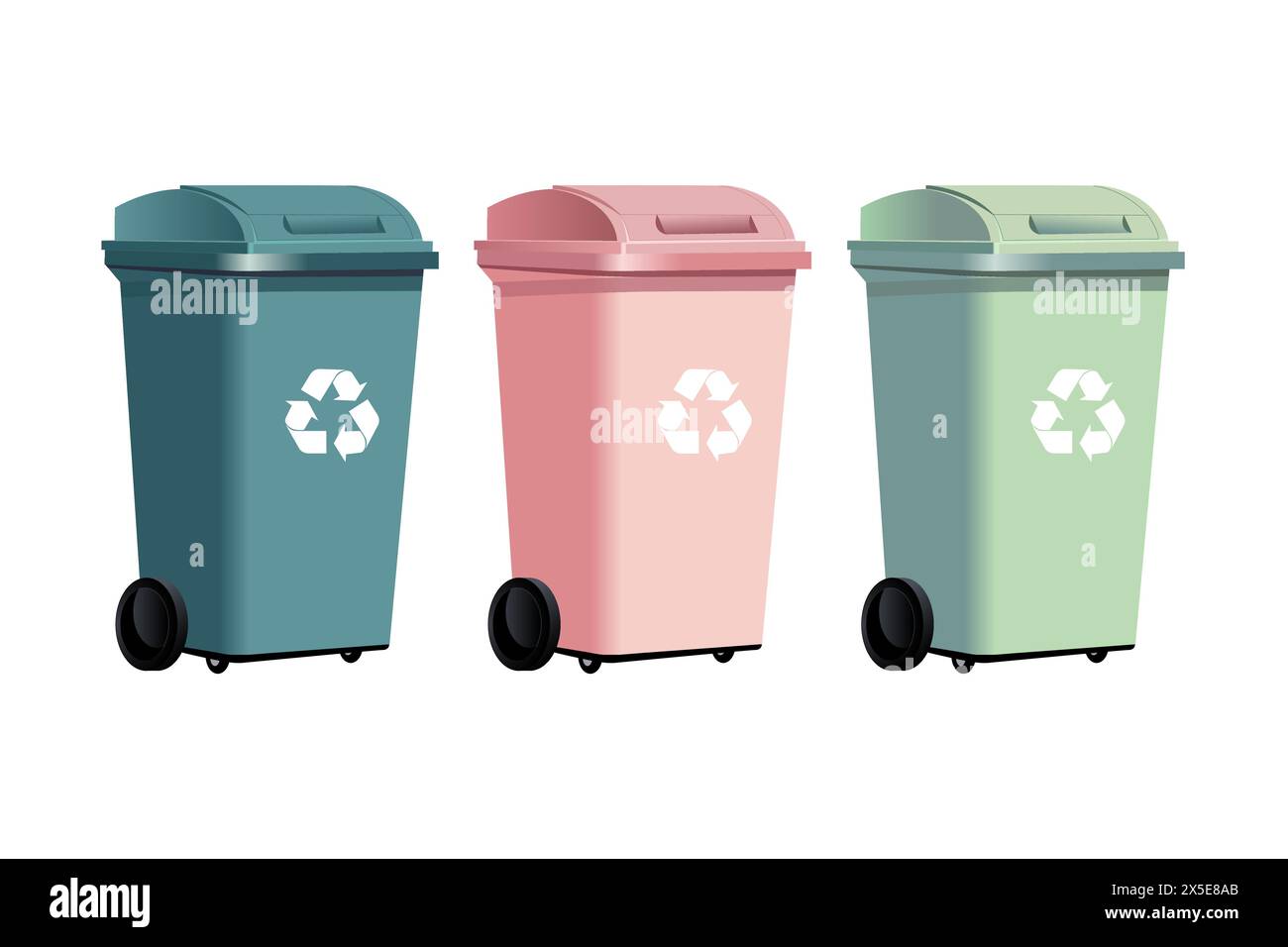 Green garbage bins red Stock Vector Images - Alamy