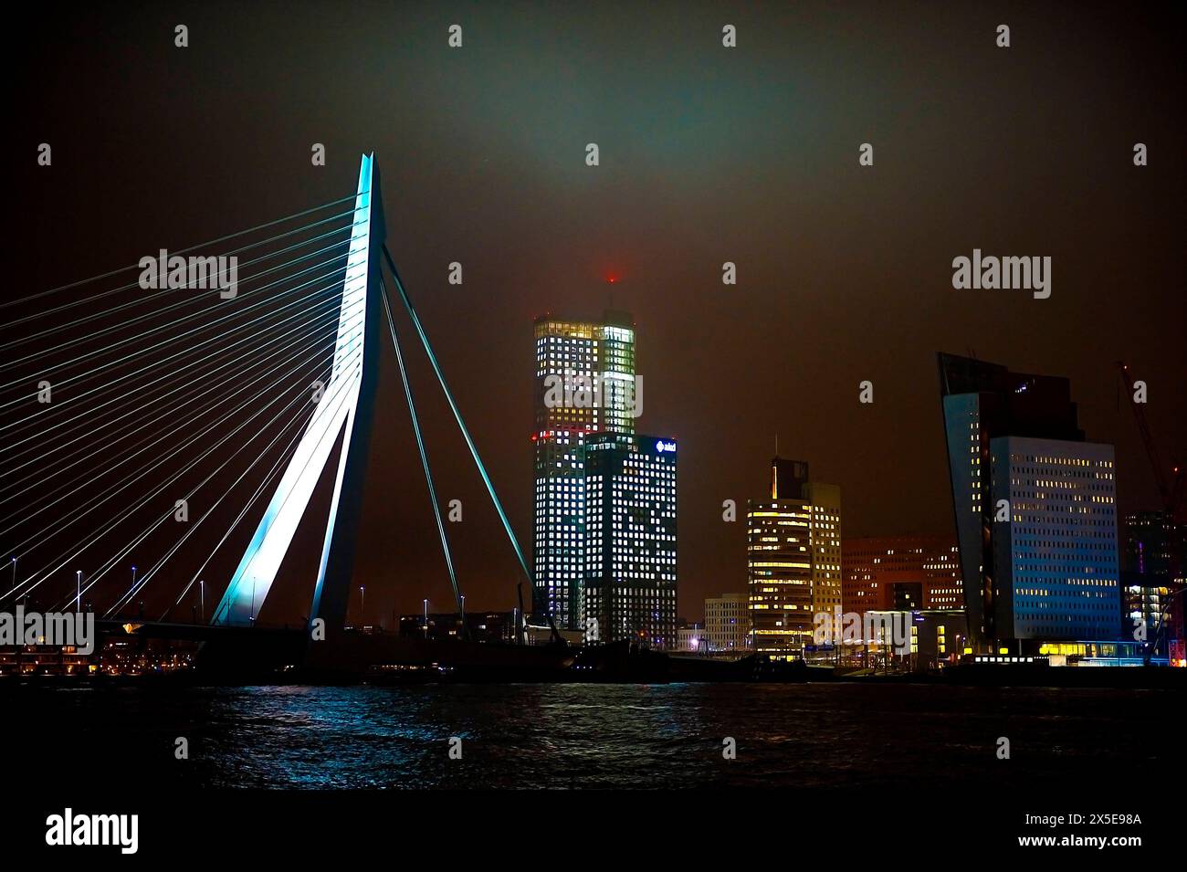 Skyline of Rotterdam at Night Skyline of Rotterdam at Night, with ...