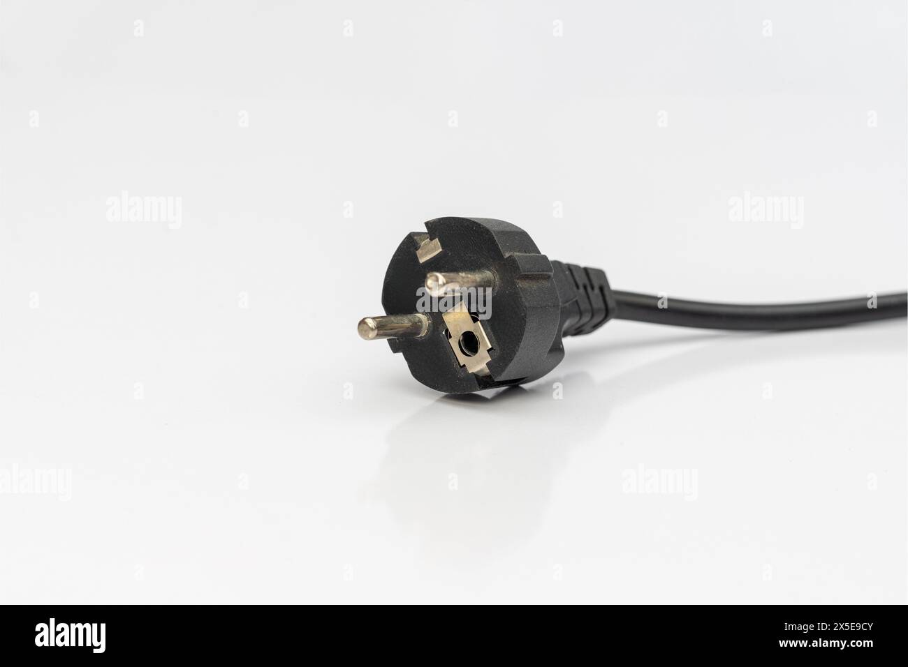 Electric power plug for european socket isolated on a white background ...