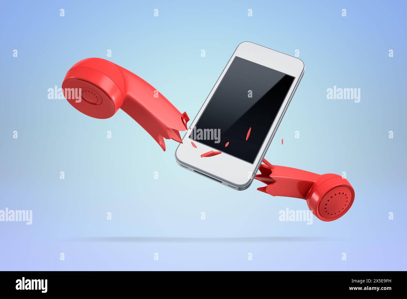 Cracked handset smashing phone screen Stock Photo - Alamy