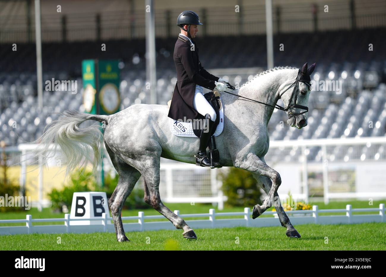 Dreamliner ridden by Tom Rowland during the dressage on day two of the ...