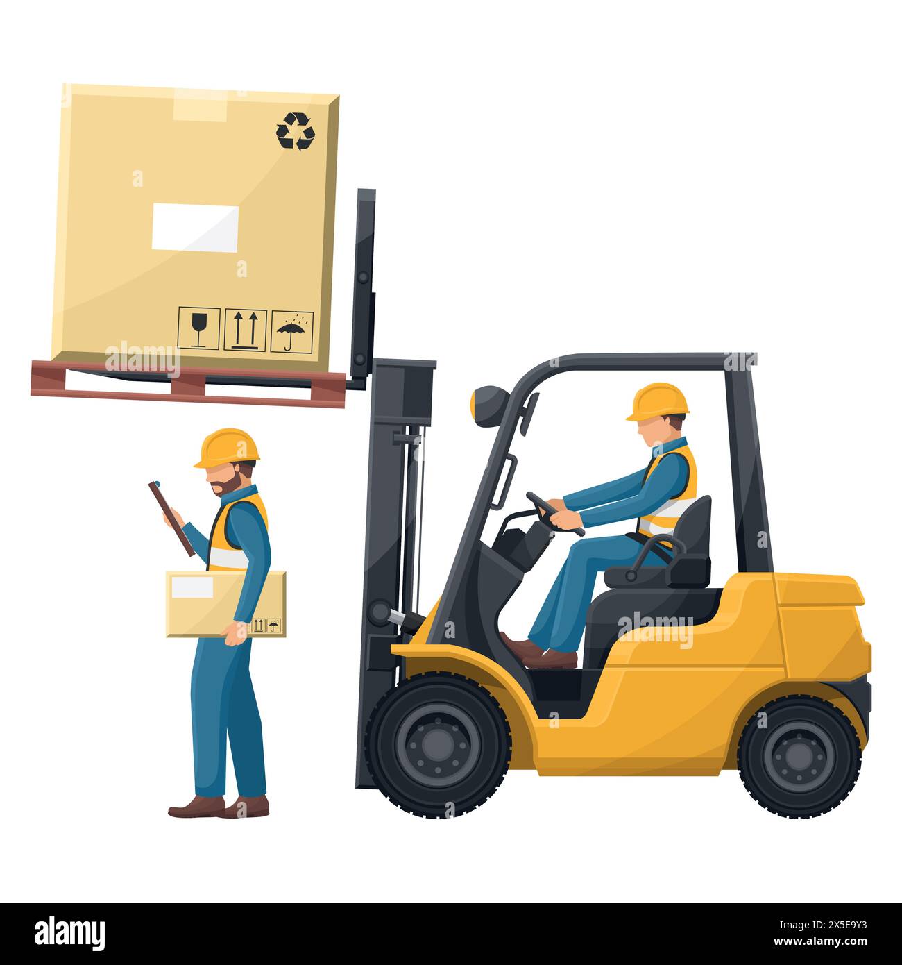 Do not go under the forks. Risk of falling load from a forklift. Safety ...