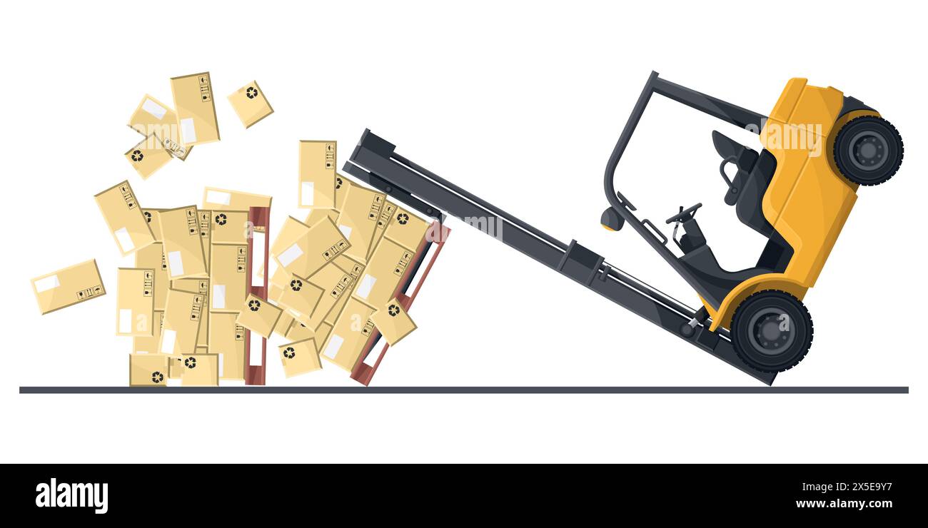 Dangers of driving a forklift. Forklift overturning. Safety in handling ...
