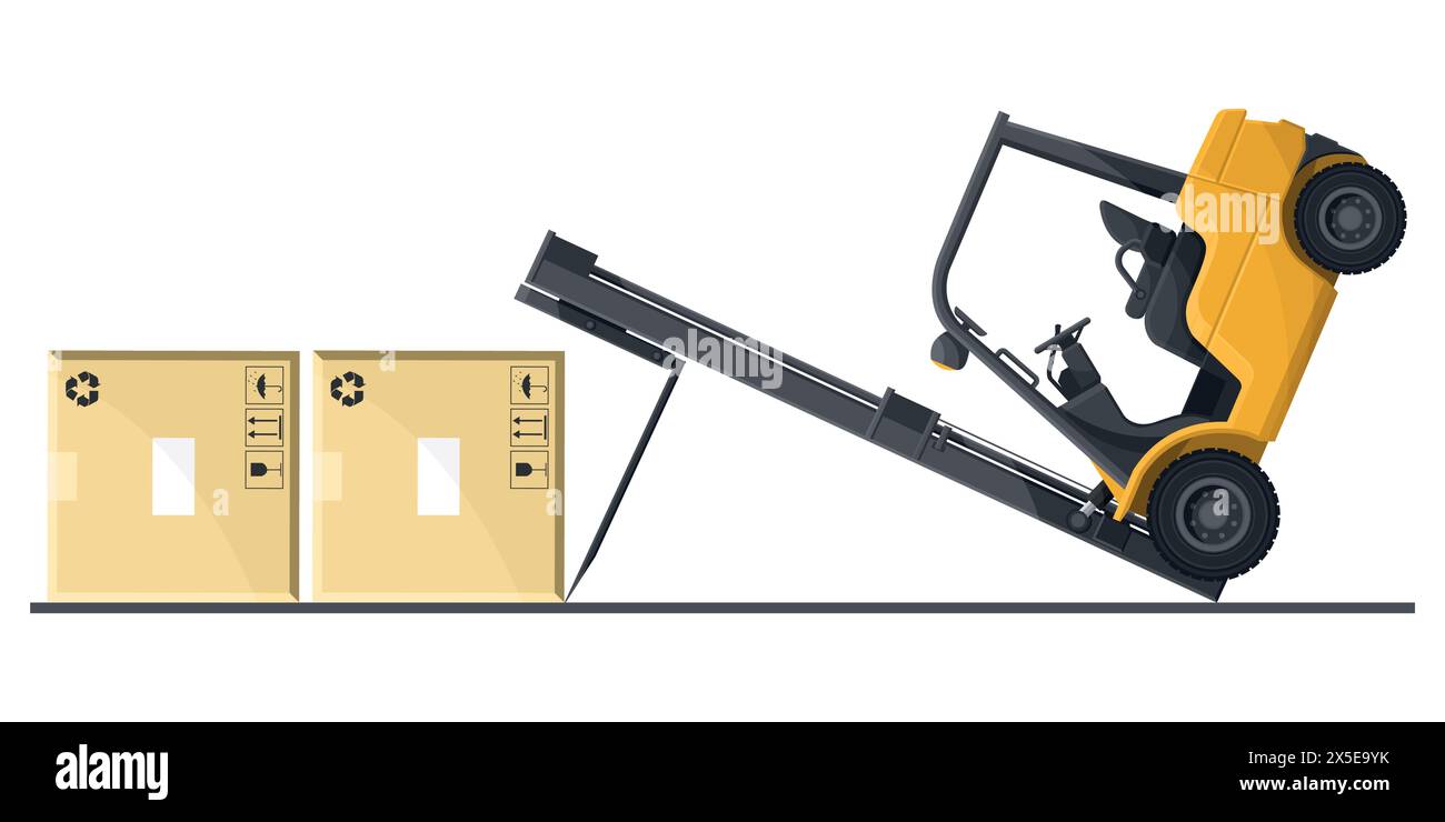 Dangers of driving a forklift. Forklift overturning. Safety in handling ...