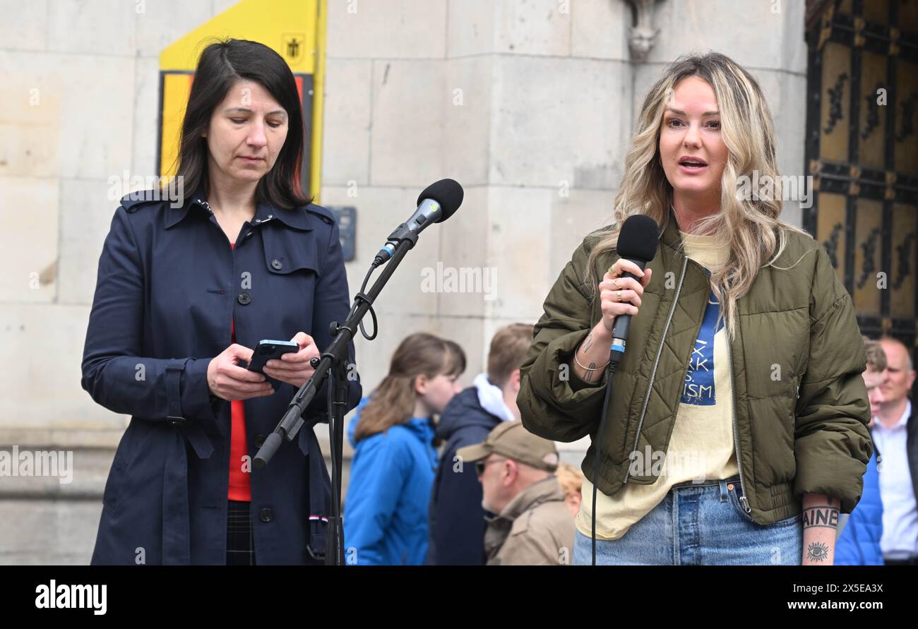 Munich, Germany. 09th May, 2024. Politicians Anne Hübner (SPD, left ...