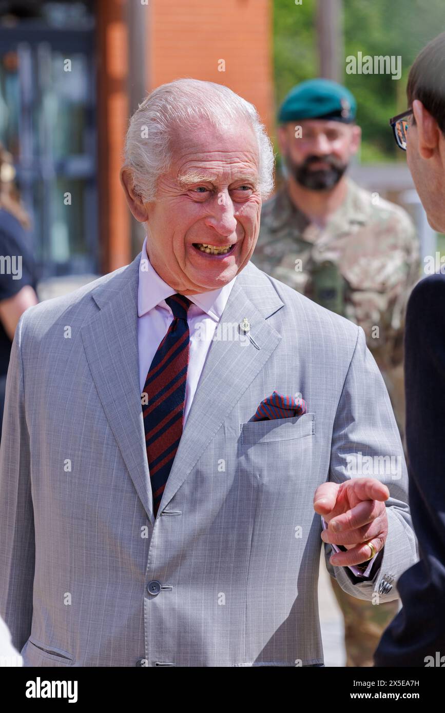 King Charles III during a visit to Gibraltar Barracks in Minley ...