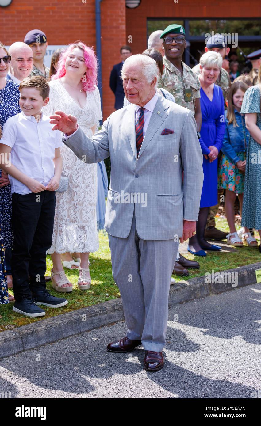 King Charles III during a visit to Gibraltar Barracks in Minley ...