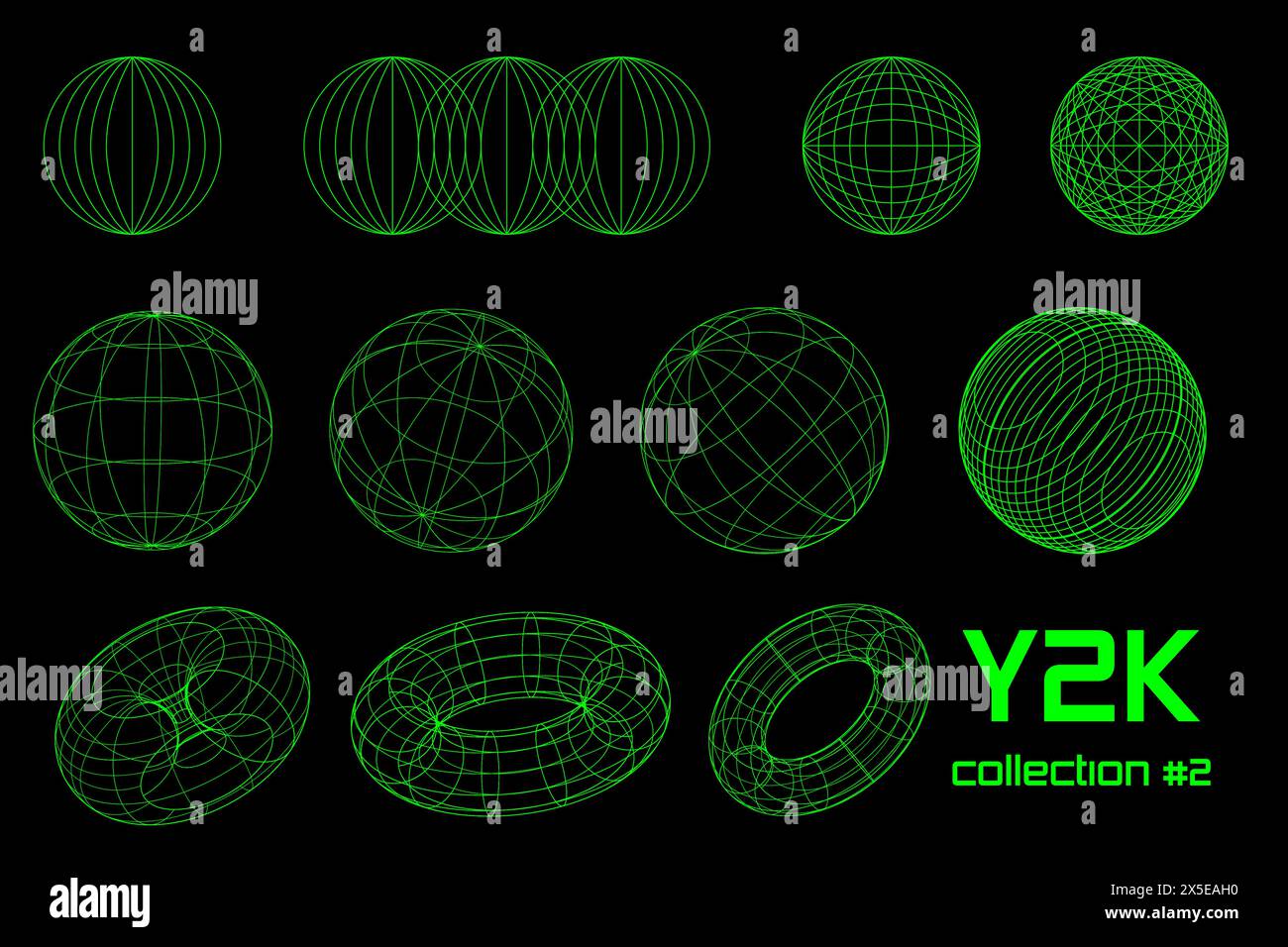 Green neon wireframe grid Stock Vector Images - Alamy
